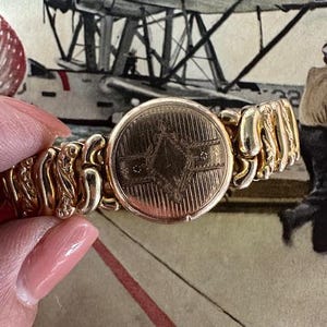40s Gold Filled Expansion Bracelet, WWII Sweetheart Bracelet ...