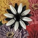 60s Mega Balk and White Enamel Flower Brooch, Large Metal Flower With ...