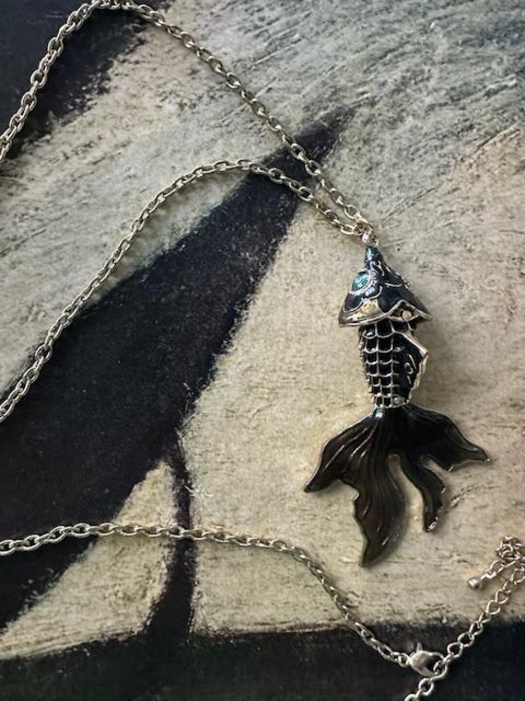 Vintage Cloisonne Enamel Koi Fish Pendant Necklace, Koi Fish Jewelry ...