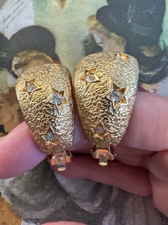 80s Chunky Hoop Earrings, 80s Chunky Gold Star Earrin… - Gem