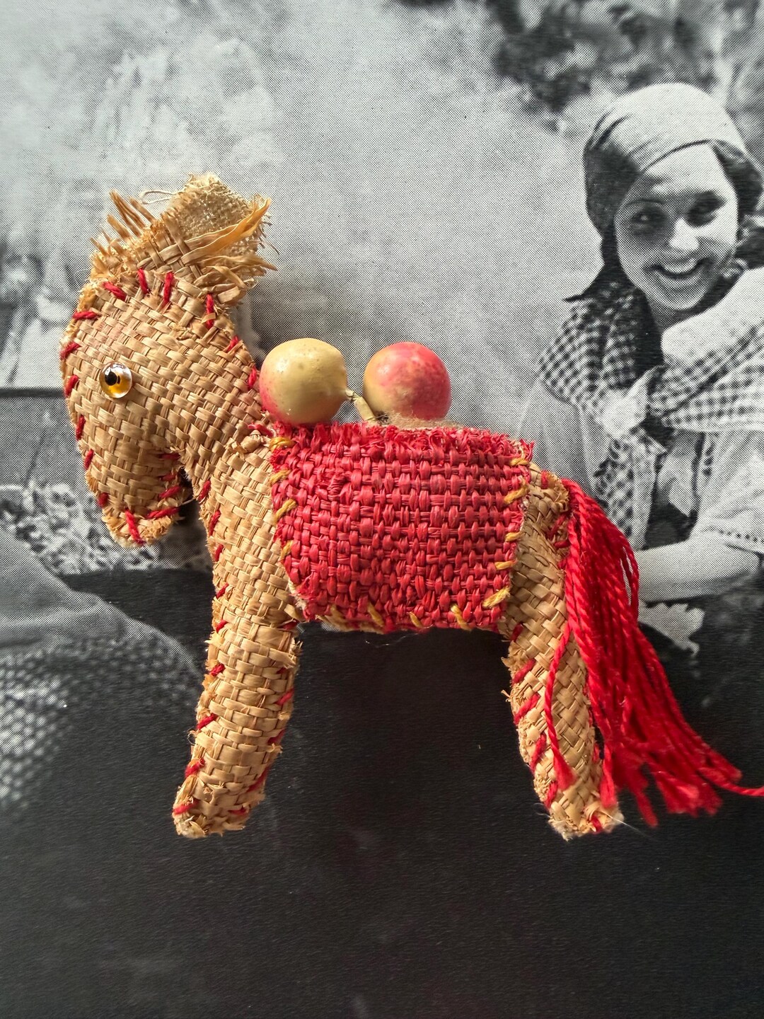 1940s Straw Donkey Brooch Vintage Southwestern Souvenir Raffia Burro ...