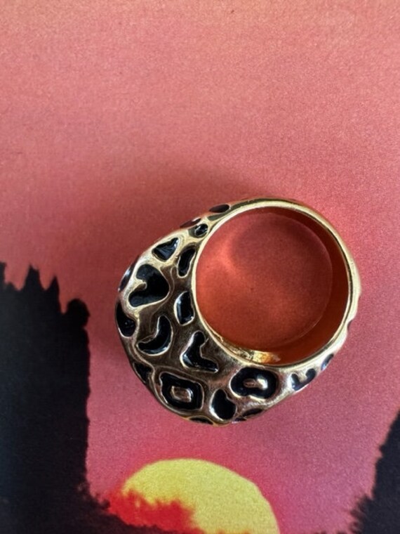 St John Cheetah Print Gold Ring, Leopard Print Gold R… - Gem