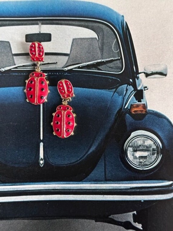 Vintage Lady Bug Dangle Earrings, Lady Bug Jewelry, L… - Gem