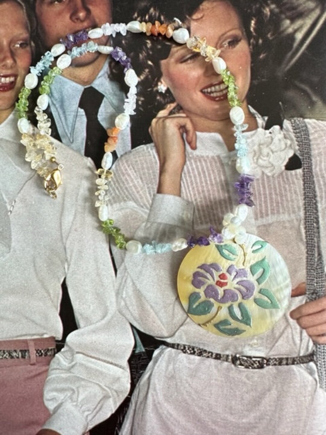 Lee Sands Shell Pendant , Lee Sands Gem Stone Necklace With Shell ...