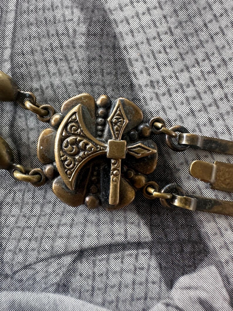 1930’s Heraldic Crest Bracelet Blue Enamel Medieval Crown Fleur De Lis ...