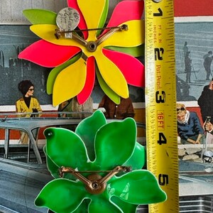 Two 60s Flower Enamel Pins, Two Flower Pins With Chipped Enamel, 60s ...