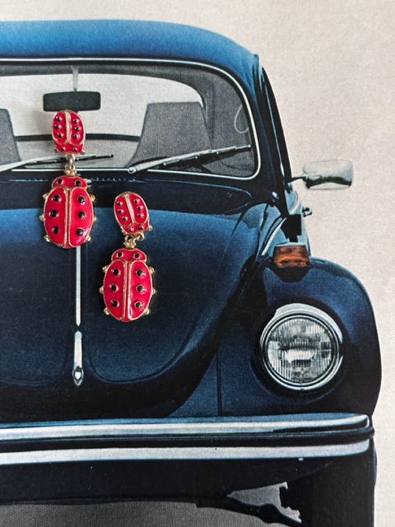 Vintage Lady Bug Dangle Earrings, Lady Bug Jewelry, L… - Gem