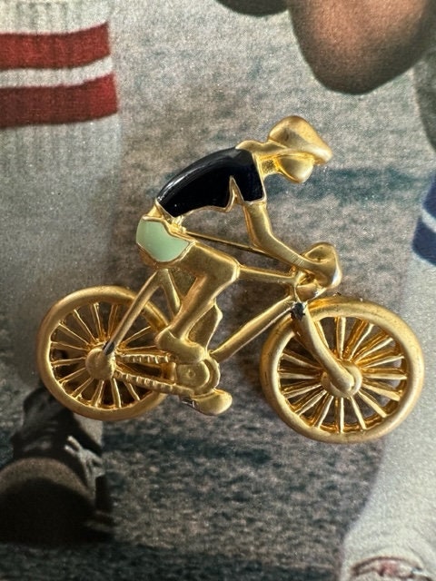 Bicyclist Pin, Bie Rider Pin, Bike Pin, - Etsy