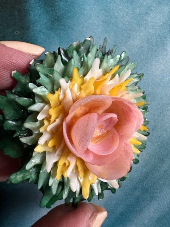 40s Shell and gar Fish Scale Brooch, Vintage Fish Sca… - Gem