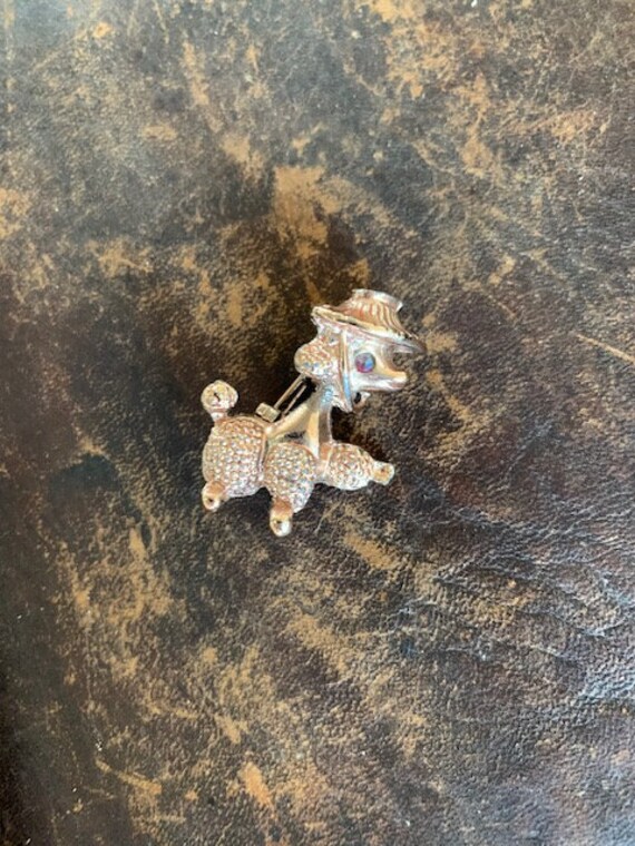 Poodle Rose gold with a Hat Pin, 50s Poodle Pin, Dog … - Gem