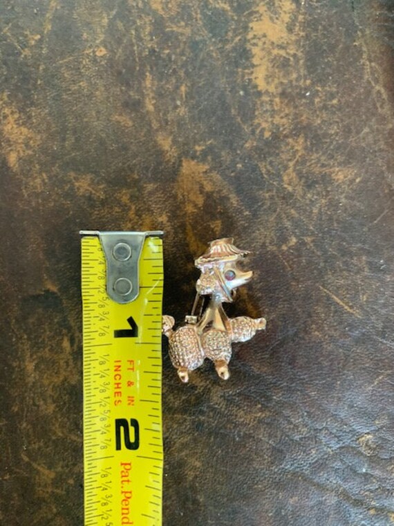 Poodle Rose gold with a Hat Pin, 50s Poodle Pin, Dog … - Gem