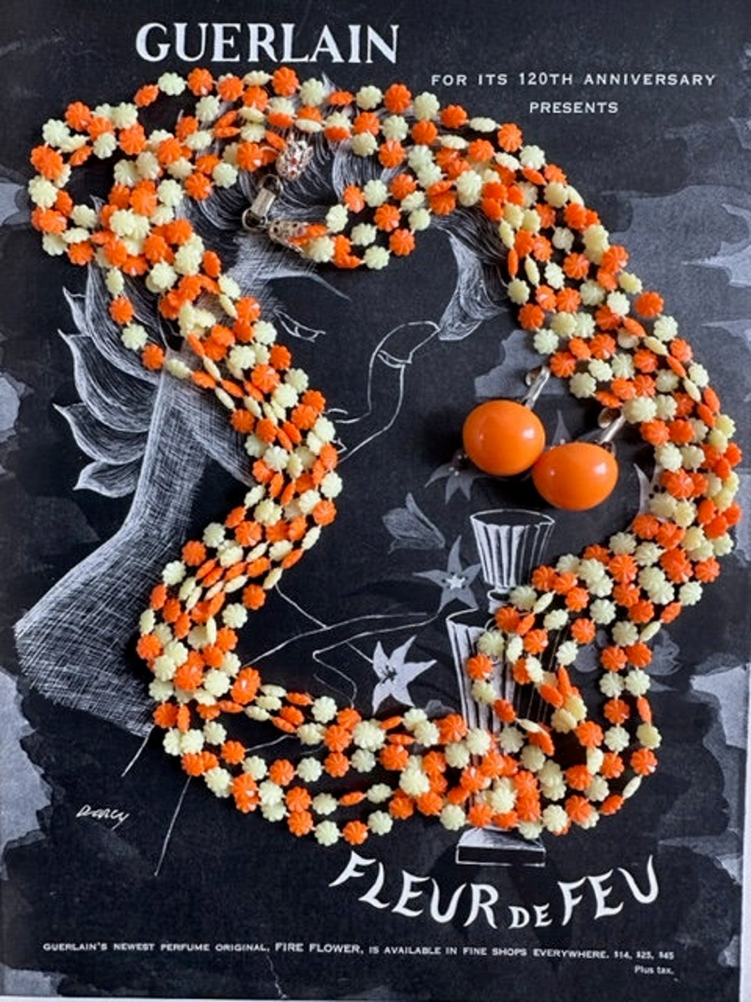 Celluloid 3-strand Flat Bead 52" Long Necklace & Earrings, Celluloid ...