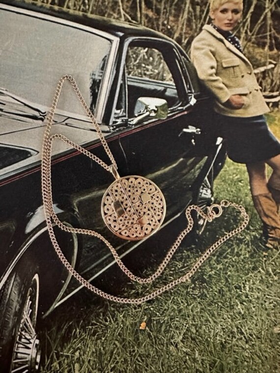 Sarah 70s Gold Round Modern Design Pendant, Sarah Cov… - Gem