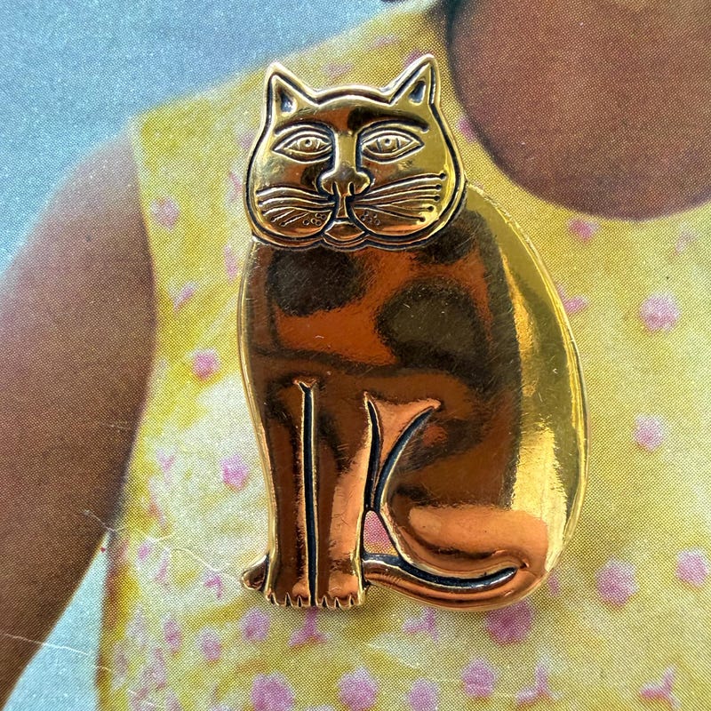 Laurel Burch Feline Brooch - Etsy