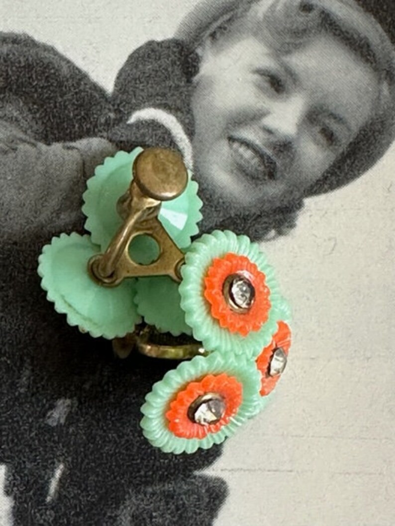 1940s Celluloid Celluloid Screw Back Earrings 40s Celluloid - Etsy