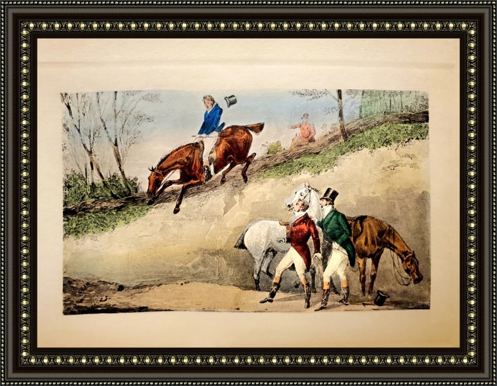 Antique Equestrian Watercolor Etching by Henry Alken - Etsy