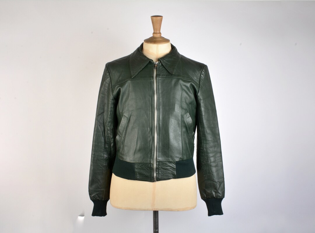 Vintage french leather jacket circa 1970 - Etsy France
