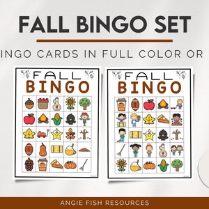 Fall Bingo | Printable Bingo Cards | Bingo Game Download | Bingo Cards ...