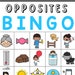 Opposites Bingo | Printable Bingo Cards | Bingo Game Download | Bingo ...