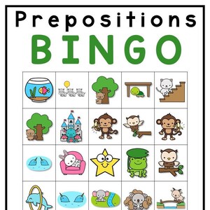 Prepositions Bingo | Printable Bingo Cards | Bingo Game Download ...