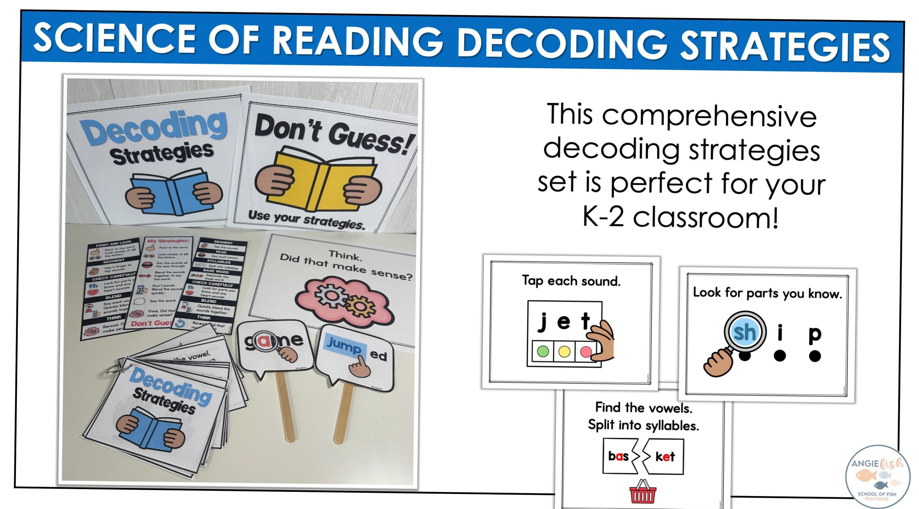 Science of Reading Decoding Strategies | Posters & Bookmarks - Etsy