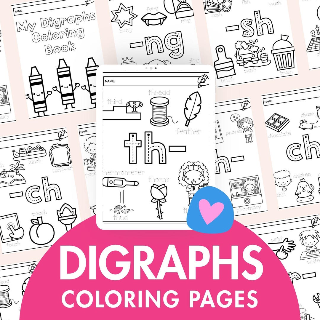 Digraphs Coloring Pages, Digraphs Coloring Sheets, Phonics Coloring ...