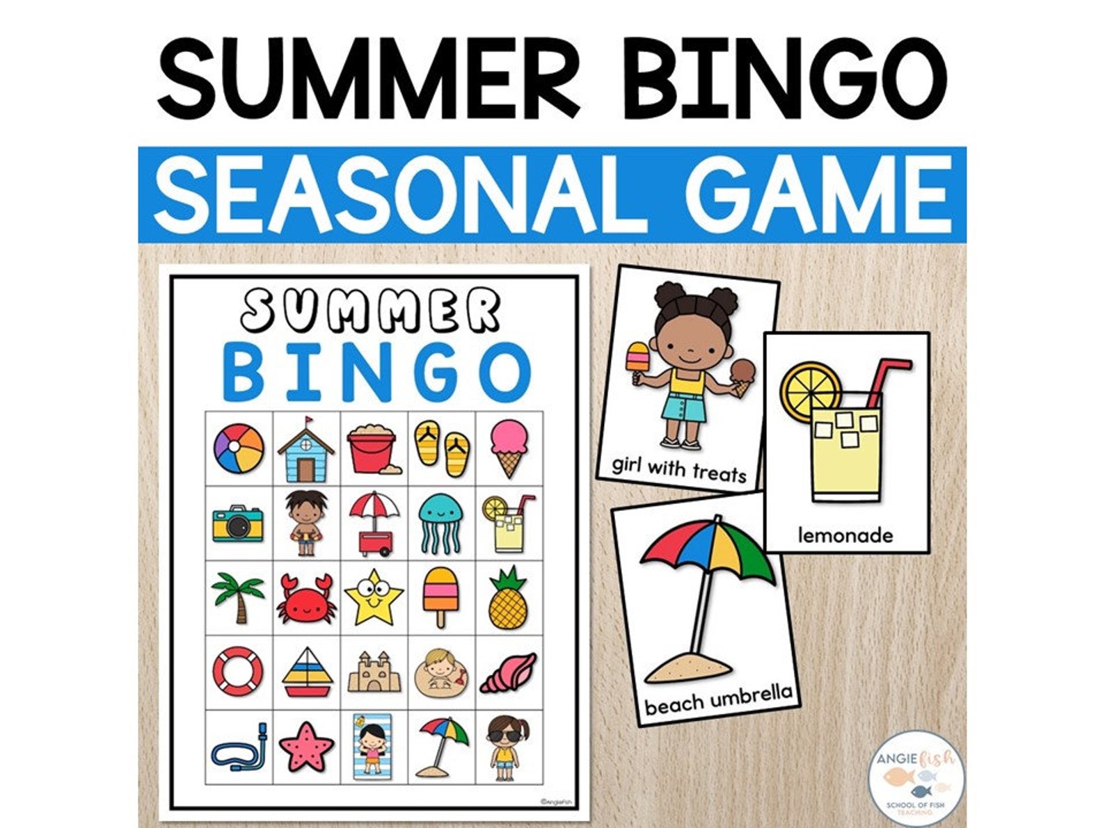 Summer Bingo | Printable Bingo Cards | Bingo Game Download | Bingo ...