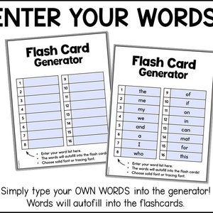 Flashcard Template, Flashcard Printable, Flashcards for Kids ...