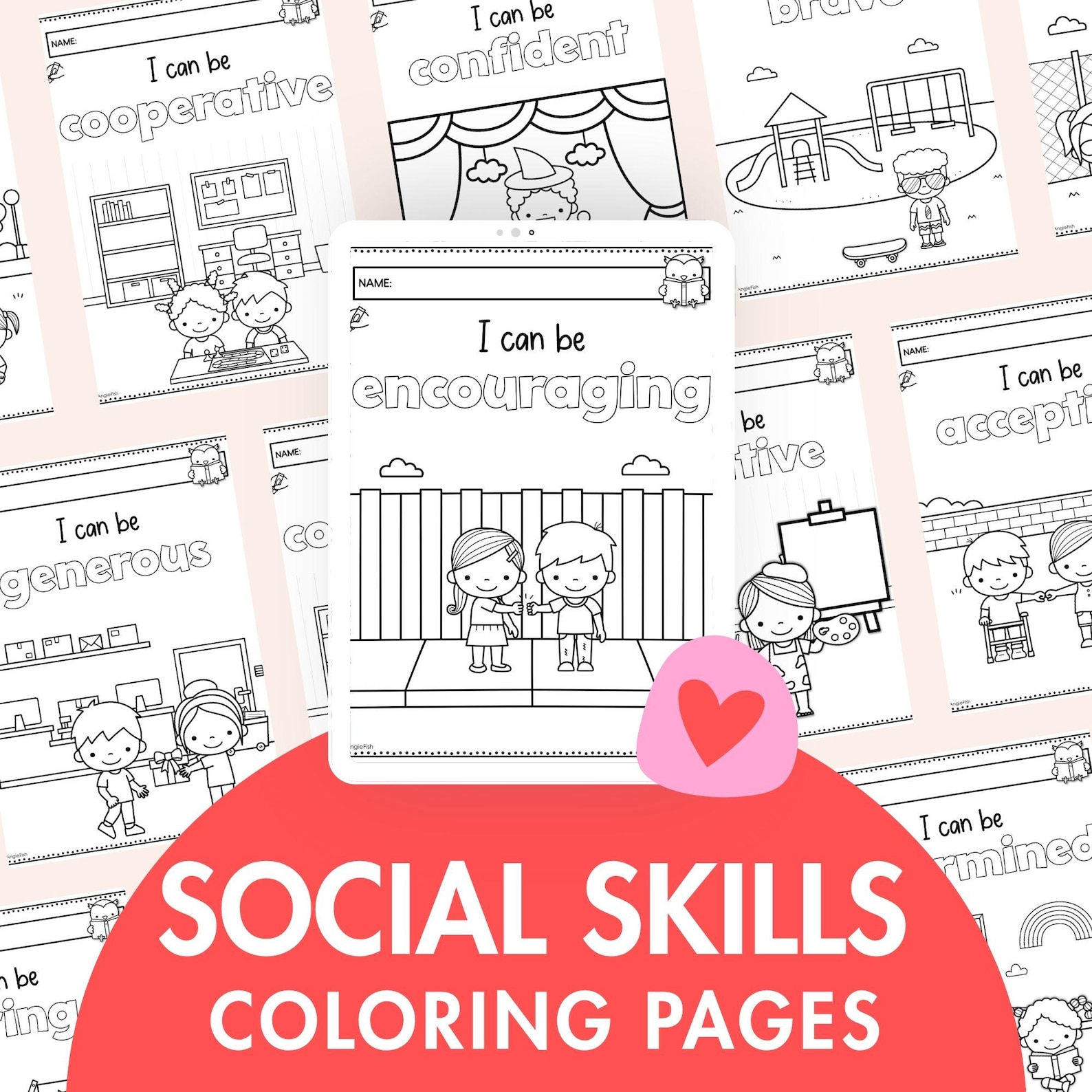 Social Skills Coloring Pages, Manners Coloring, Character Education ...
