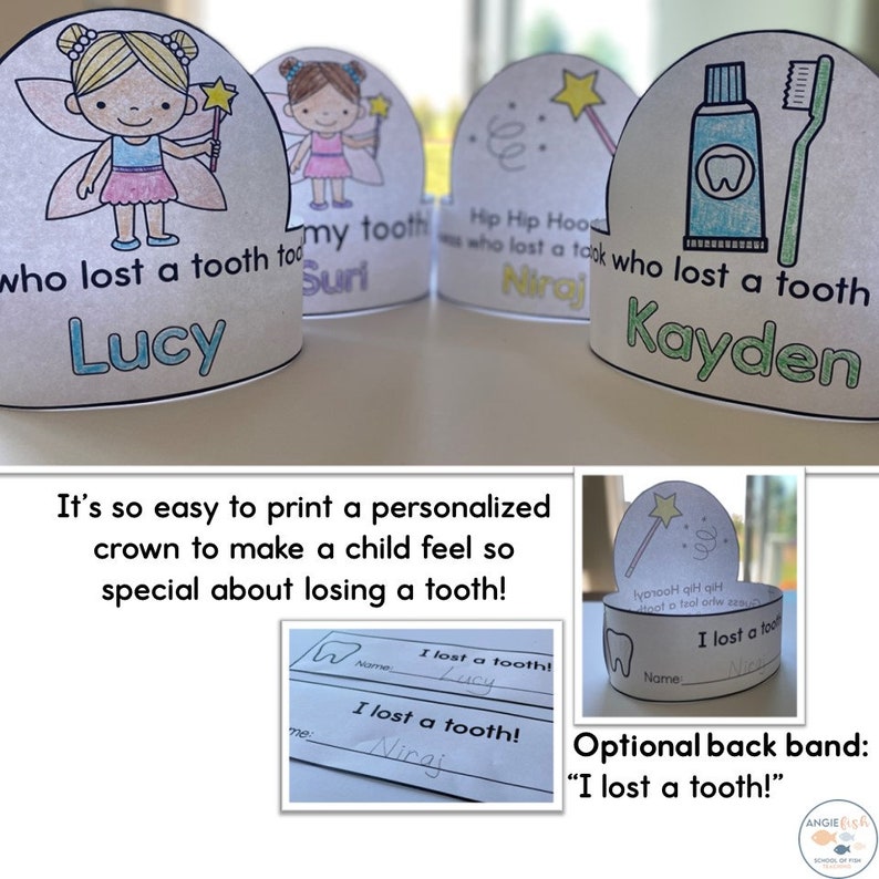 I Lost a Tooth Tooth Hat Tooth Crown Tooth Printable Lost Tooth ...
