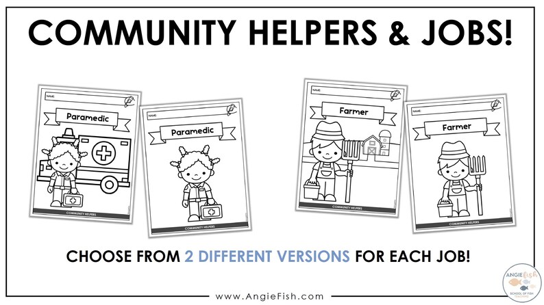 Community Helpers Coloring Pages, Preschool Kindergarten (digital ...