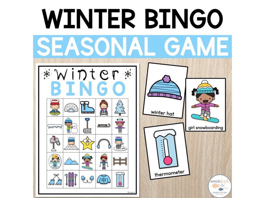 Winter Bingo | Printable Bingo Cards | Bingo Game Download | Bingo ...