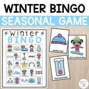 Winter Bingo | Printable Bingo Cards | Bingo Game Download | Bingo ...