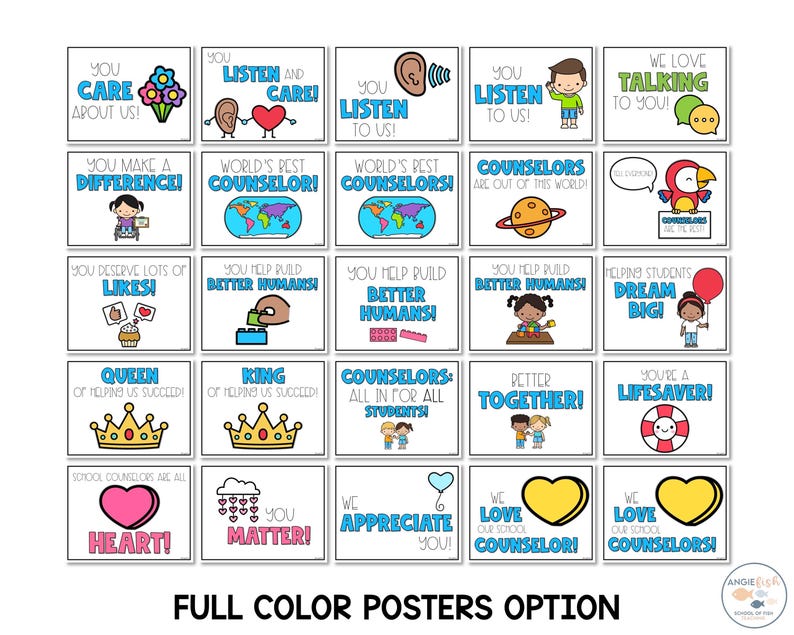 School Counselor Appreciation Posters, Cards, and Coloring Pages (PDF ...