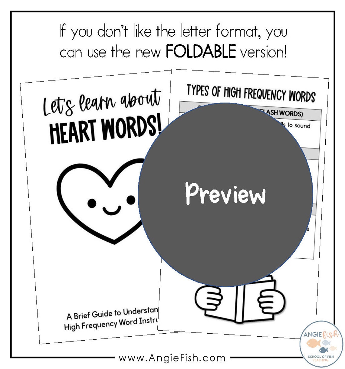 Science of Reading Heart Words Parent Information Letter | SOR Heart ...