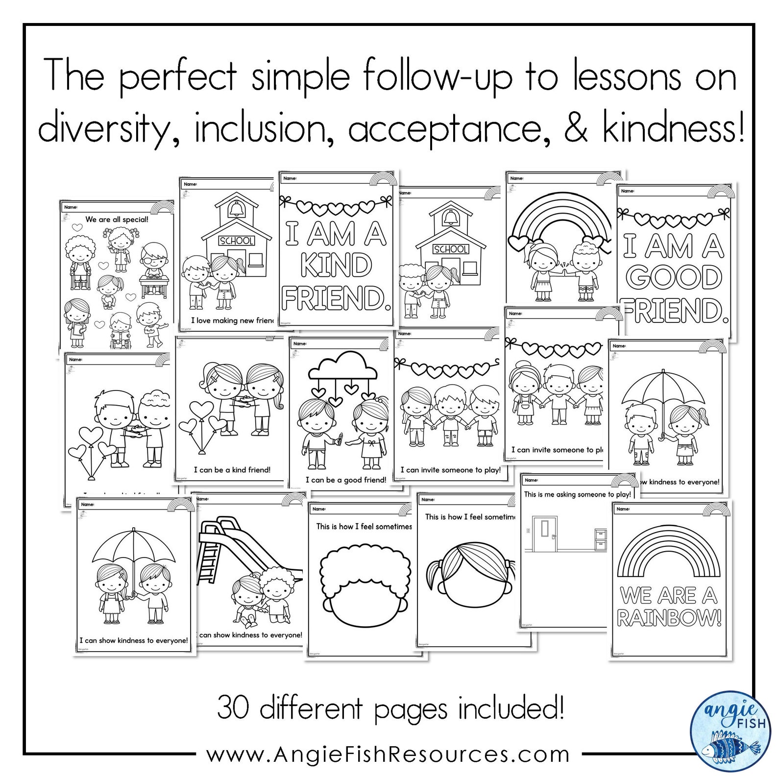 Friendship Coloring Pages Friendship Coloring Character - Etsy