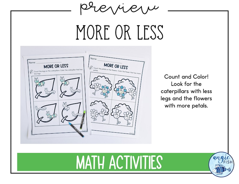 Kindergarten Worksheets | Comparing Numbers | Kindergarten Math ...