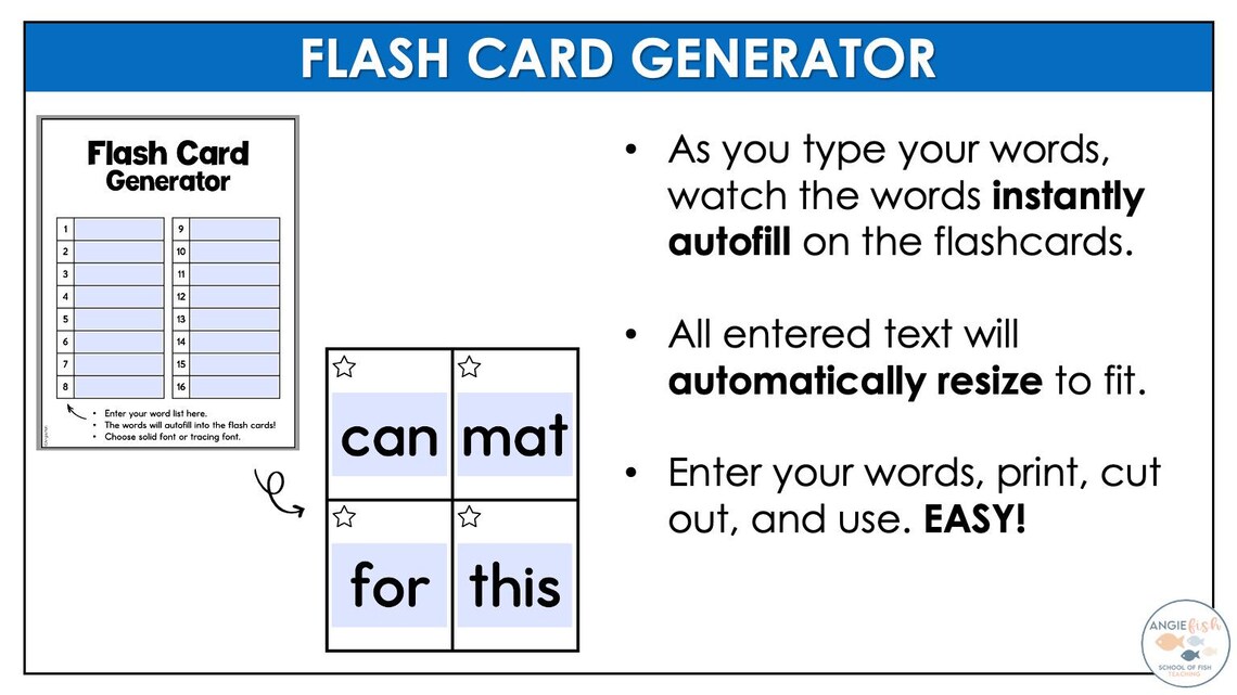 Flashcard Template, Flashcard Printable, Flashcards for Kids ...