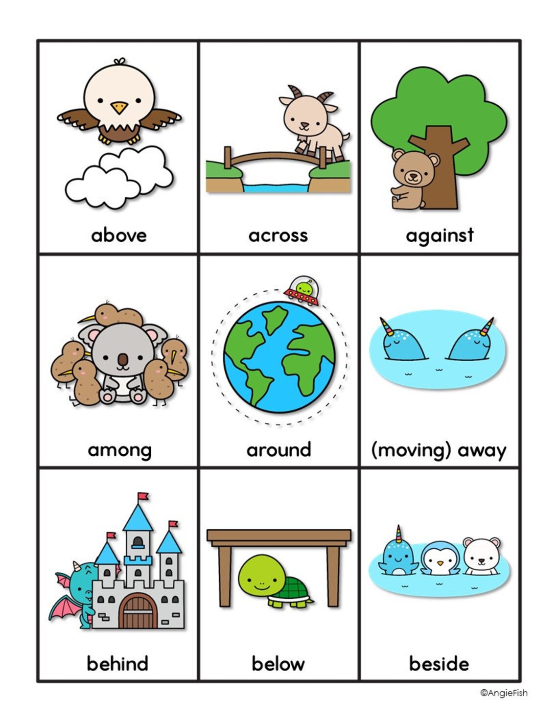 Prepositions Bingo | Printable Bingo Cards | Bingo Game Download ...