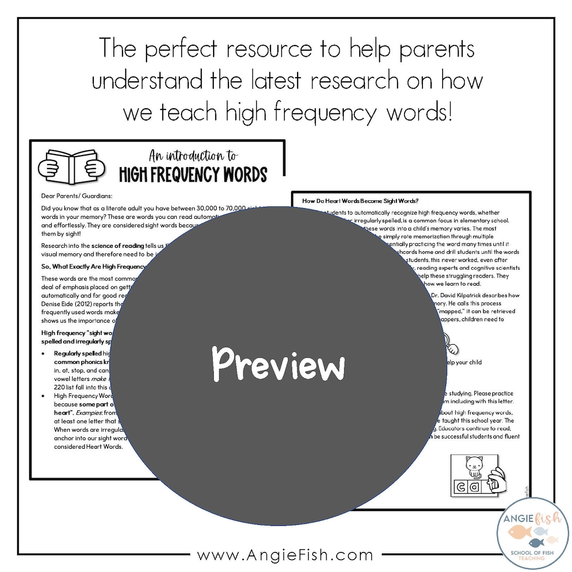 Science of Reading Heart Words Parent Information Letter | SOR Heart ...