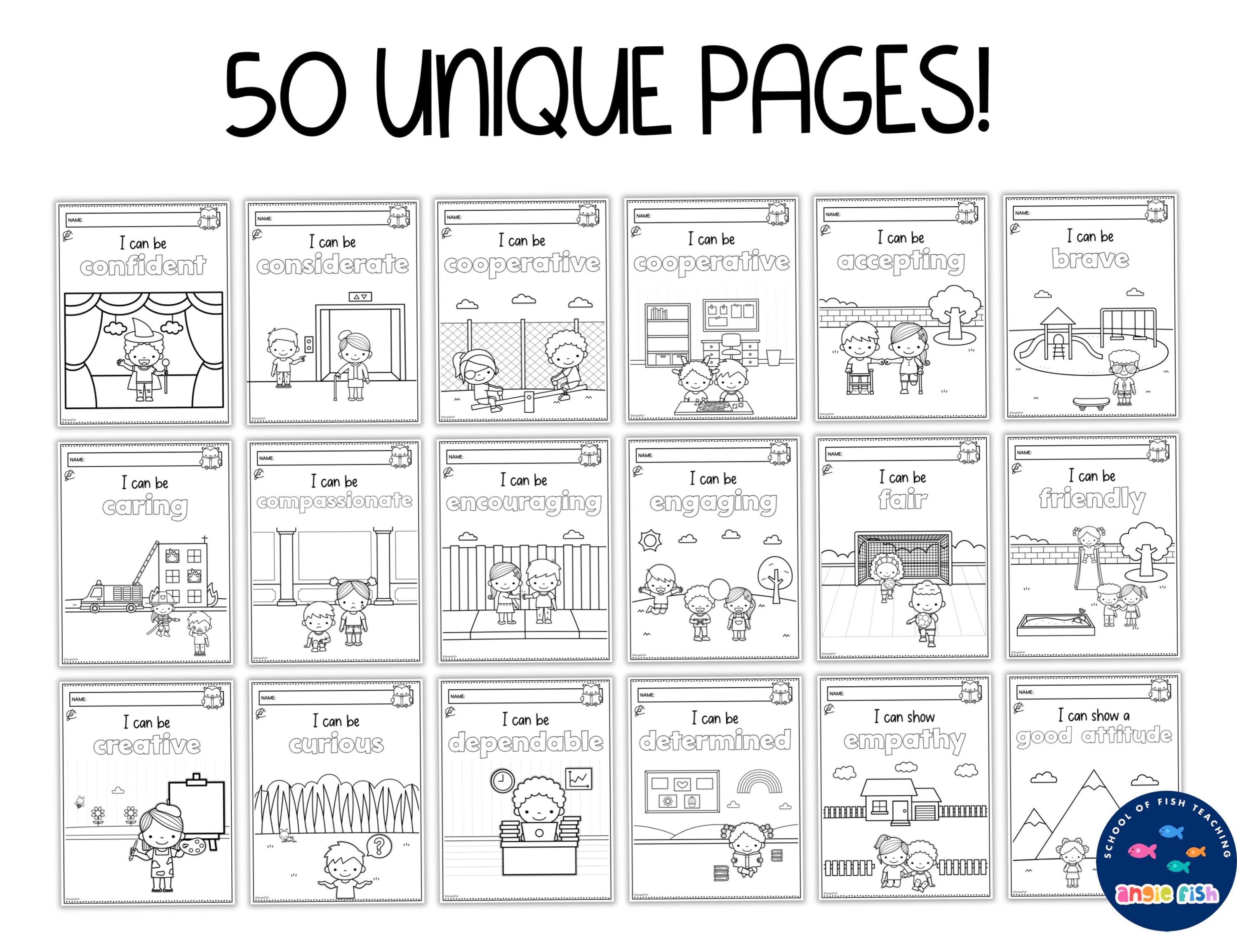 Social Skills Coloring Pages, Manners Coloring, Character Education ...