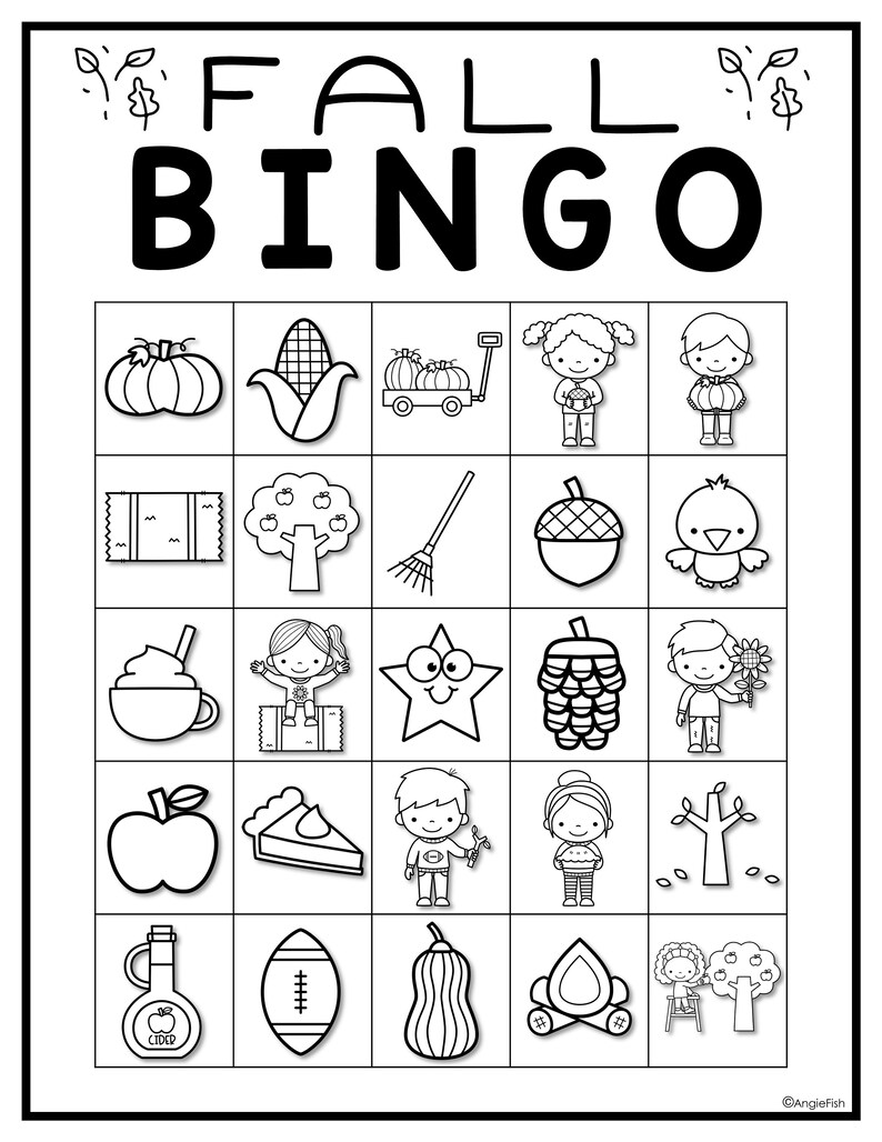 Fall Bingo, Fall Bingo Game, Printable Bingo Cards, Bingo Game Download ...