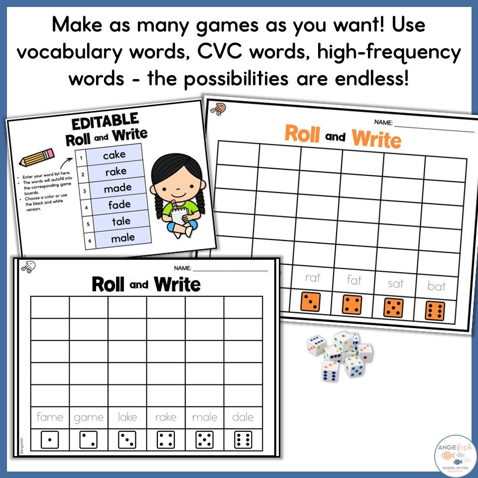 Roll and Write | Make Your Own Game | Editable Roll and Write | Roll ...