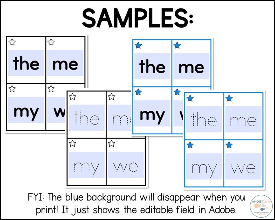 Flashcard Template, Flashcard Printable, Flashcards for Kids ...