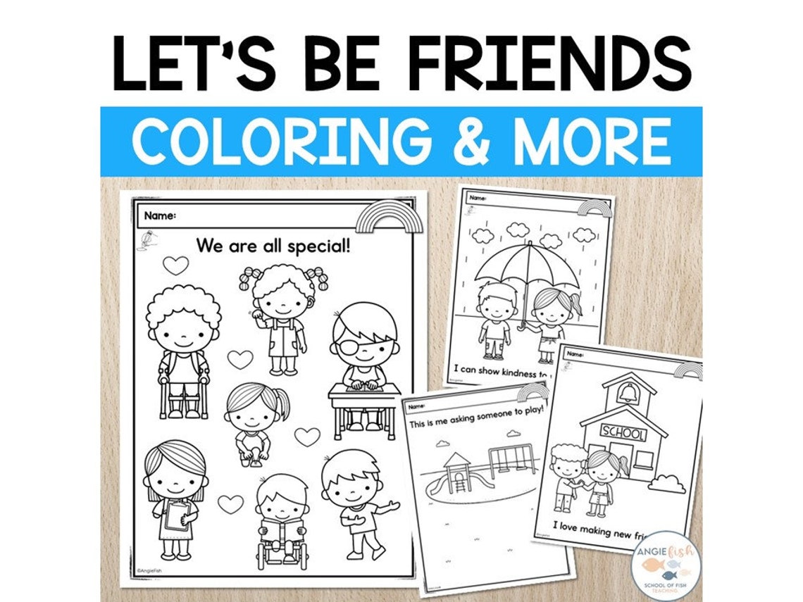 Friendship Coloring Pages, Friendship Coloring, Character Education ...