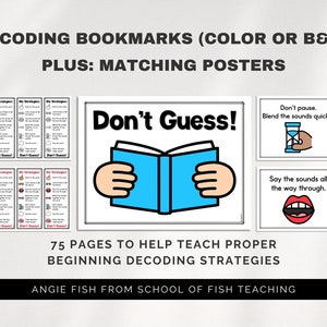 Science of Reading Decoding Strategies | Decoding Bookmarks & Posters ...