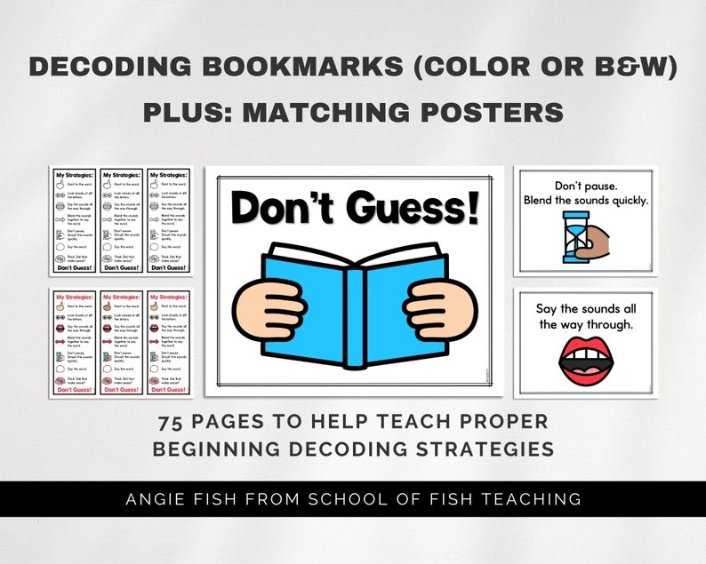Science of Reading Decoding Strategies | Decoding Bookmarks & Posters ...