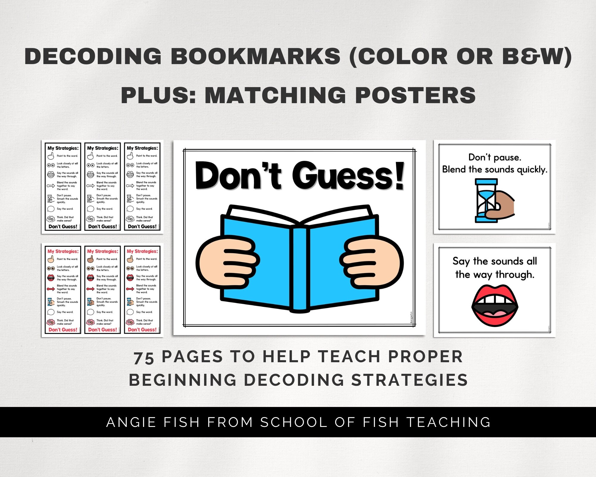 Science of Reading Decoding Strategies | Decoding Bookmarks & Posters ...
