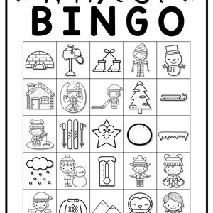 Winter Bingo | Printable Bingo Cards | Bingo Game Download | Bingo ...