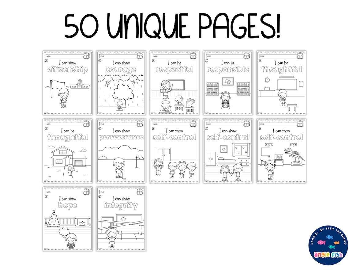 Social Skills Coloring Pages, Manners Coloring, Character Education ...
